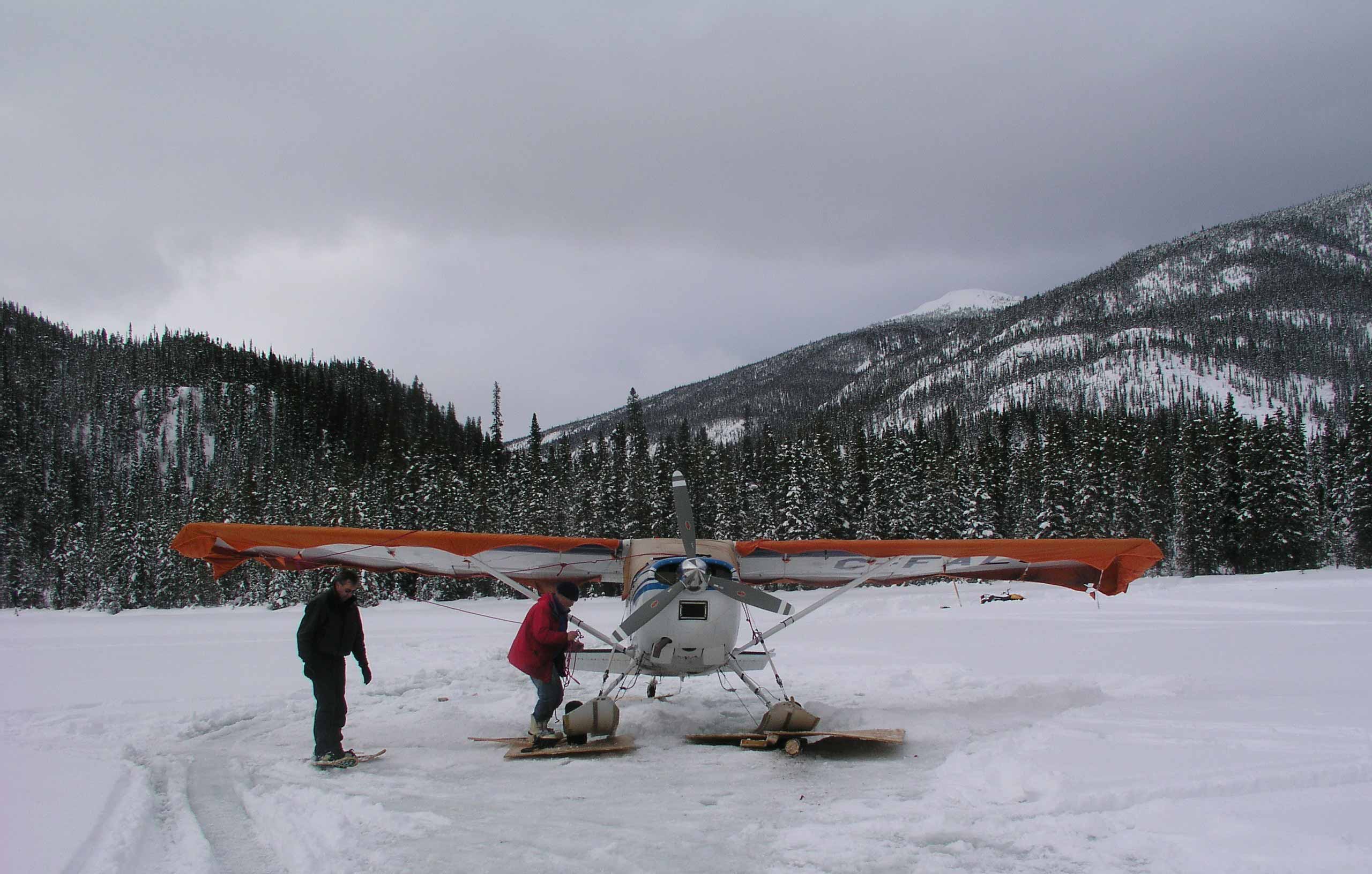 North Canadian Airplane With Skis